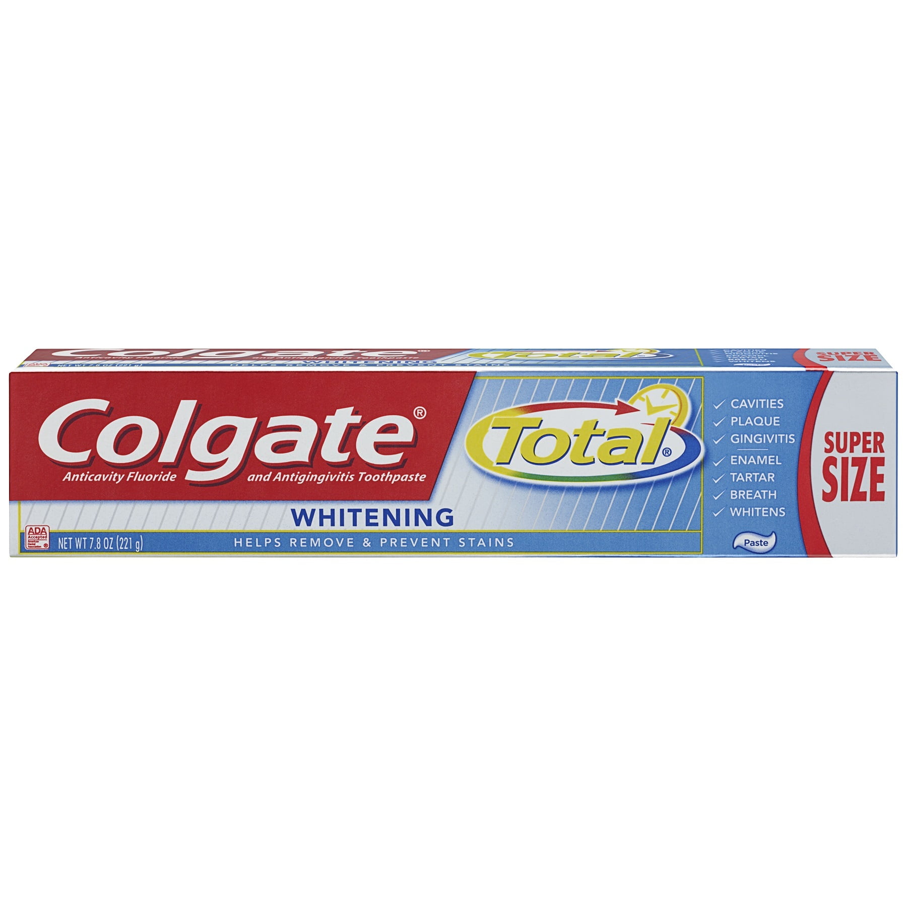 Colgate Total Anti-Cavity Fluoride Whitening Toothpaste - 7.8 oz ...