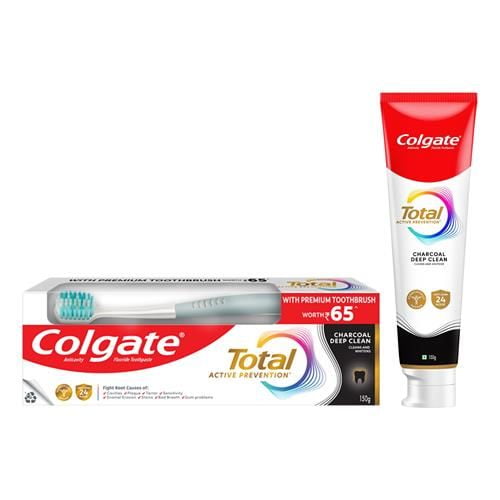 Colgate Total Charcoal Deep Clean Toothpaste 150Gm/5.2Oz And Soft ...