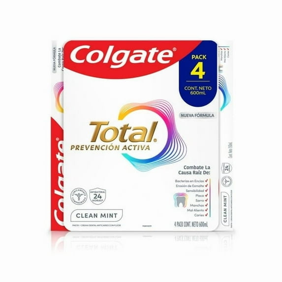 Colgate Total Clean Mint Enamel-Safe Adult Toothpaste, 150 mL, 4 Pack ...