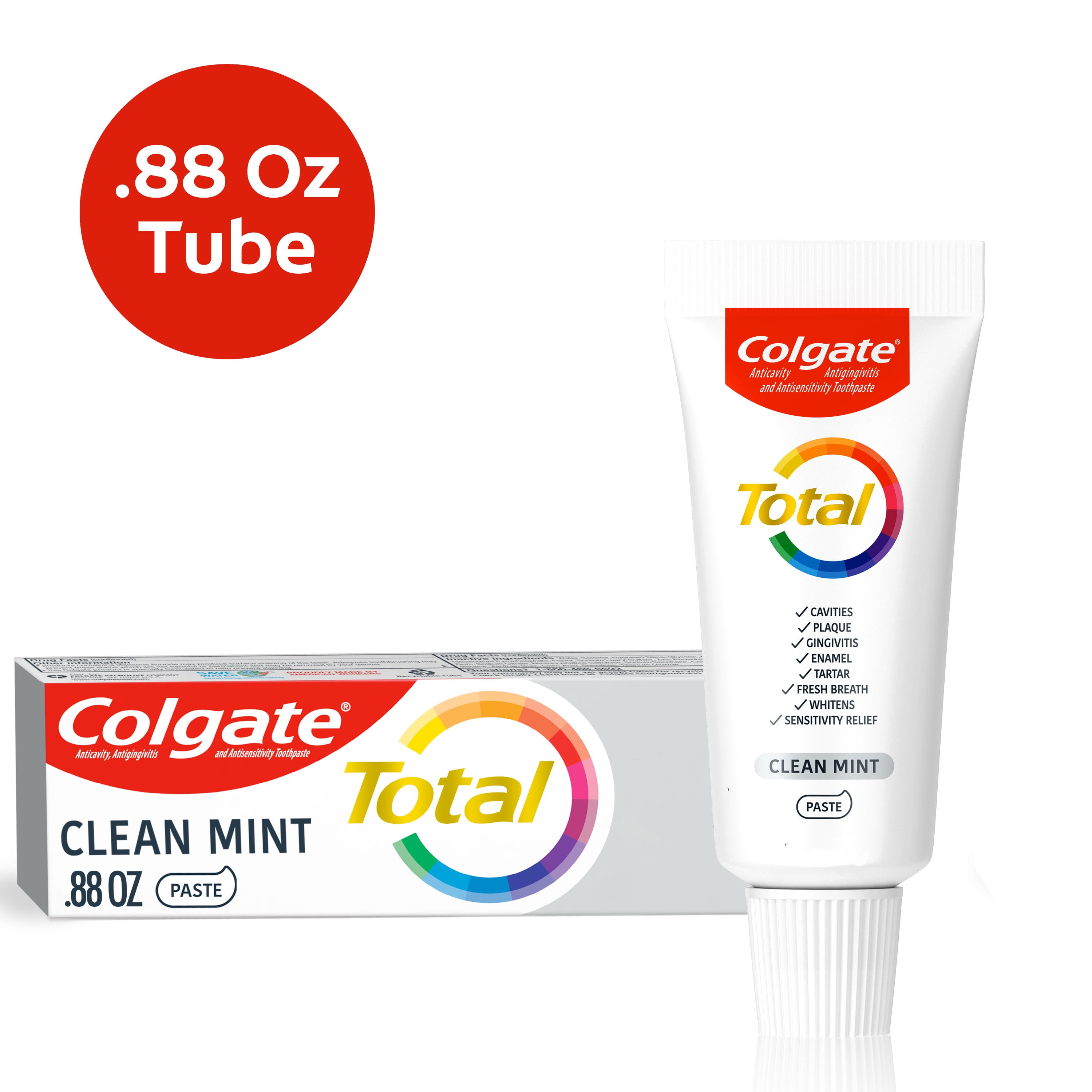 Colgate Total Clean Mint Toothpaste, Whitening Travel Toothpaste, 1 ...