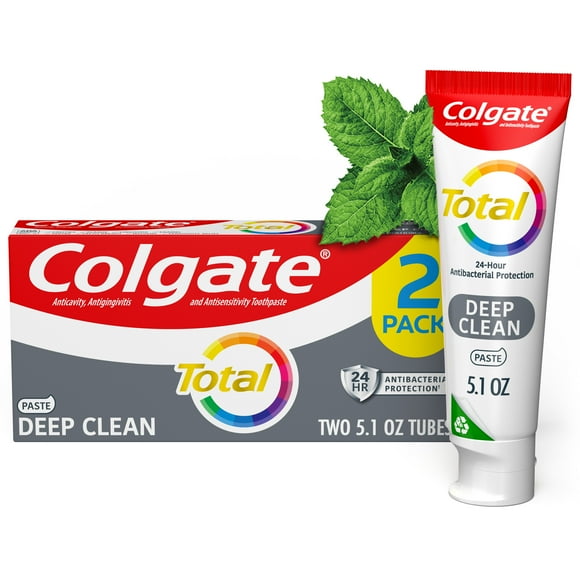 Colgate Total Deep Clean Toothpaste, Whitening Toothpaste, Mint, 2 Pack ...