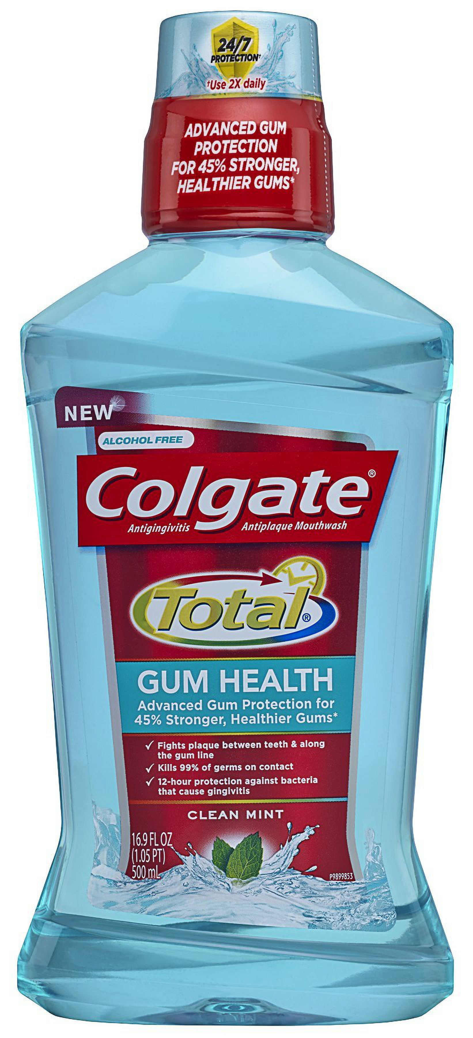 Colgate Total For Gum Health Mouthwash, Clean Mint - 500Ml, 16.9 Fluid ...