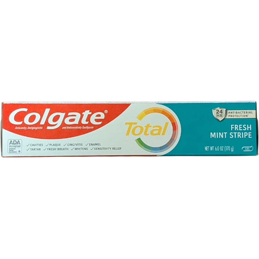 Colgate Total Fresh Mint Stripe Gel Toothpaste 6oz / 170g - Walmart.com