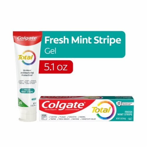 Colgate Total Fresh Mint Stripe Toothpaste Gel 5.1 oz - Walmart.com