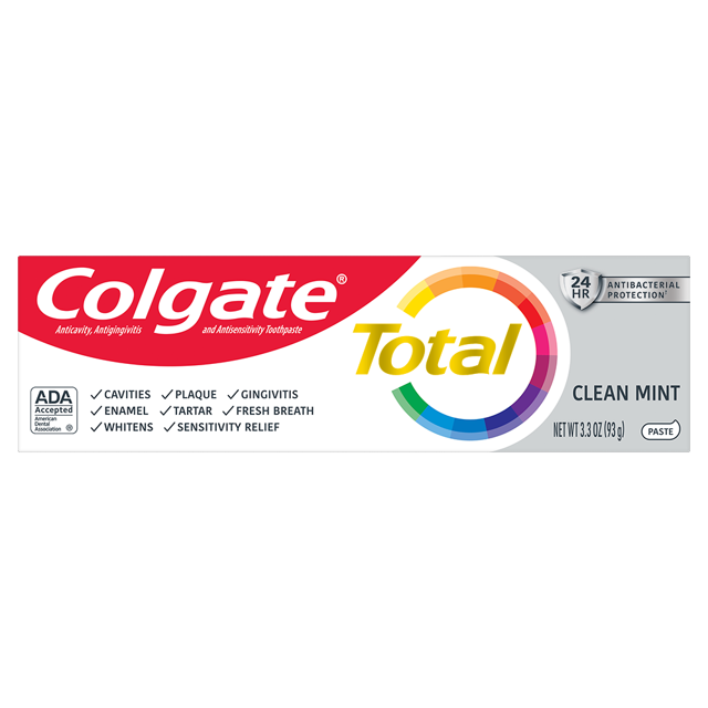 Colgate Total Paste Formula Toothpaste, Clean Mint Flavor, 3.3oz ...