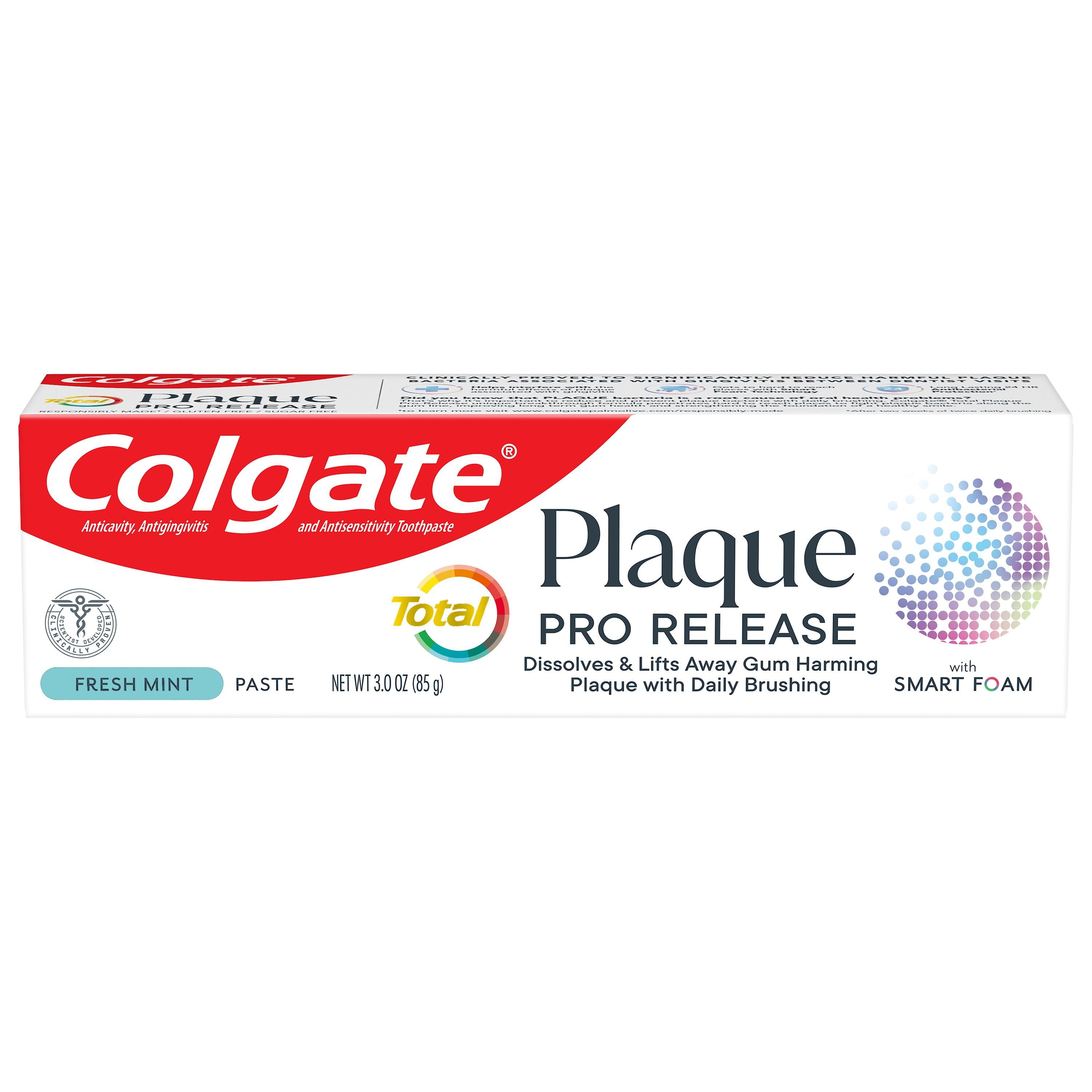 Colgate Total Plaque Pro Release Toothpaste - Fresh Mint - 3 oz Package ...