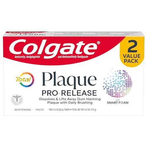 Colgate Total Plaque Pro Release Whitening Toothpaste, 2 Pack, 3.0 Oz ...