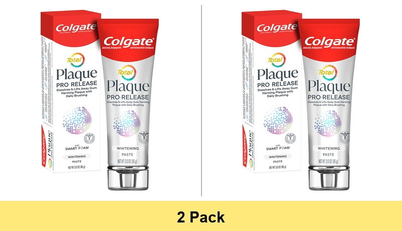 Colgate Total Plaque Pro Release Whitening Toothpaste, 3.0 oz - 2 Pack ...