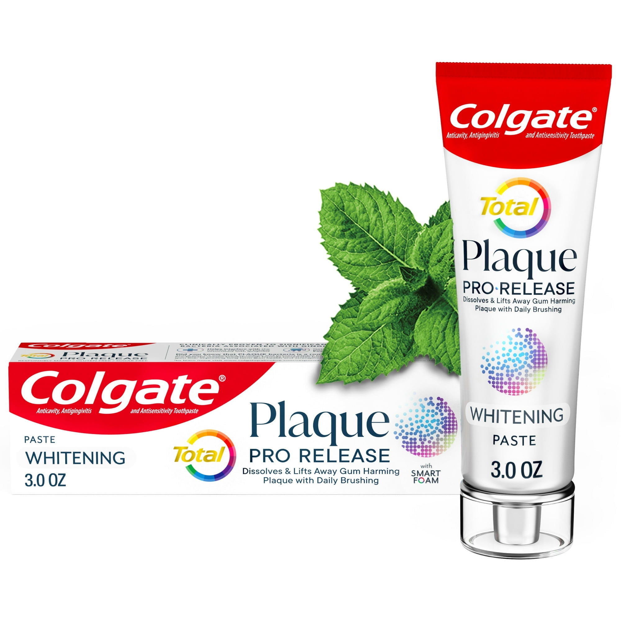Colgate Total Plaque Pro Release Whitening Toothpaste, 3 Oz Tube (4 ...