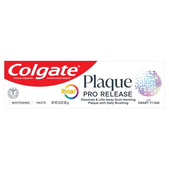 Colgate Total Plaque Pro Release Whitening Toothpaste, 3 Oz Tube