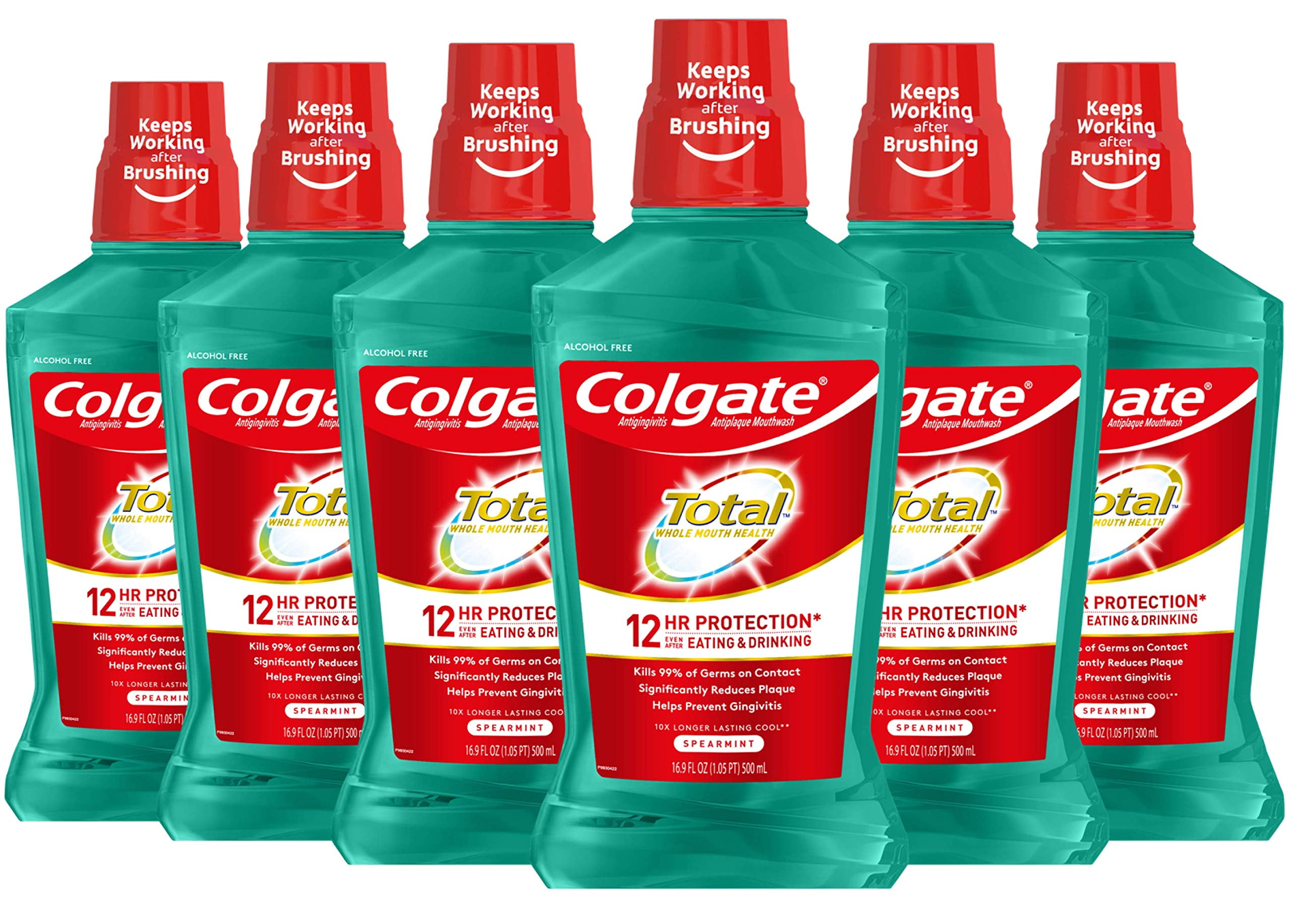 Colgate Total Pro-Shield Alcohol Free Mouthwash, Antibacterial Formula ...