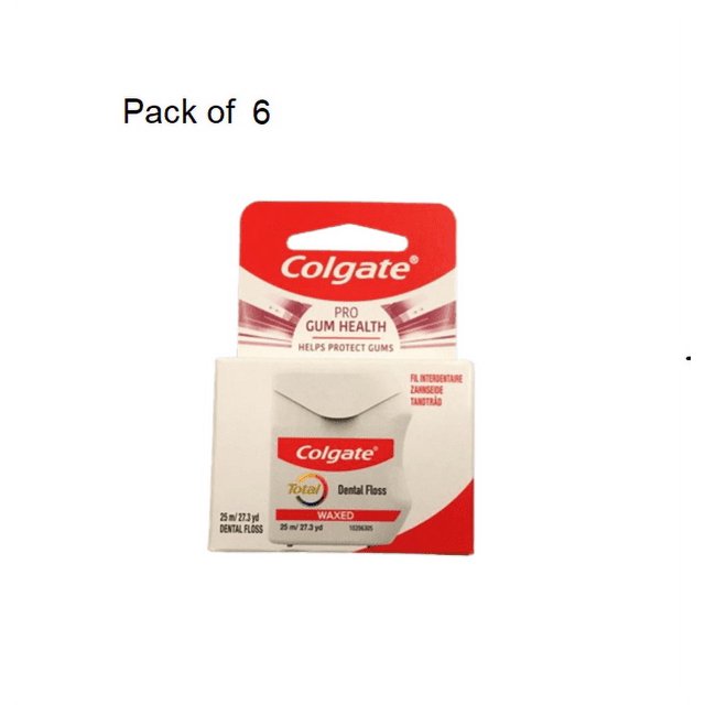 Colgate Total Pro Dental Teeth Cleaning Interdental Floss 25m, Wax Gum ...