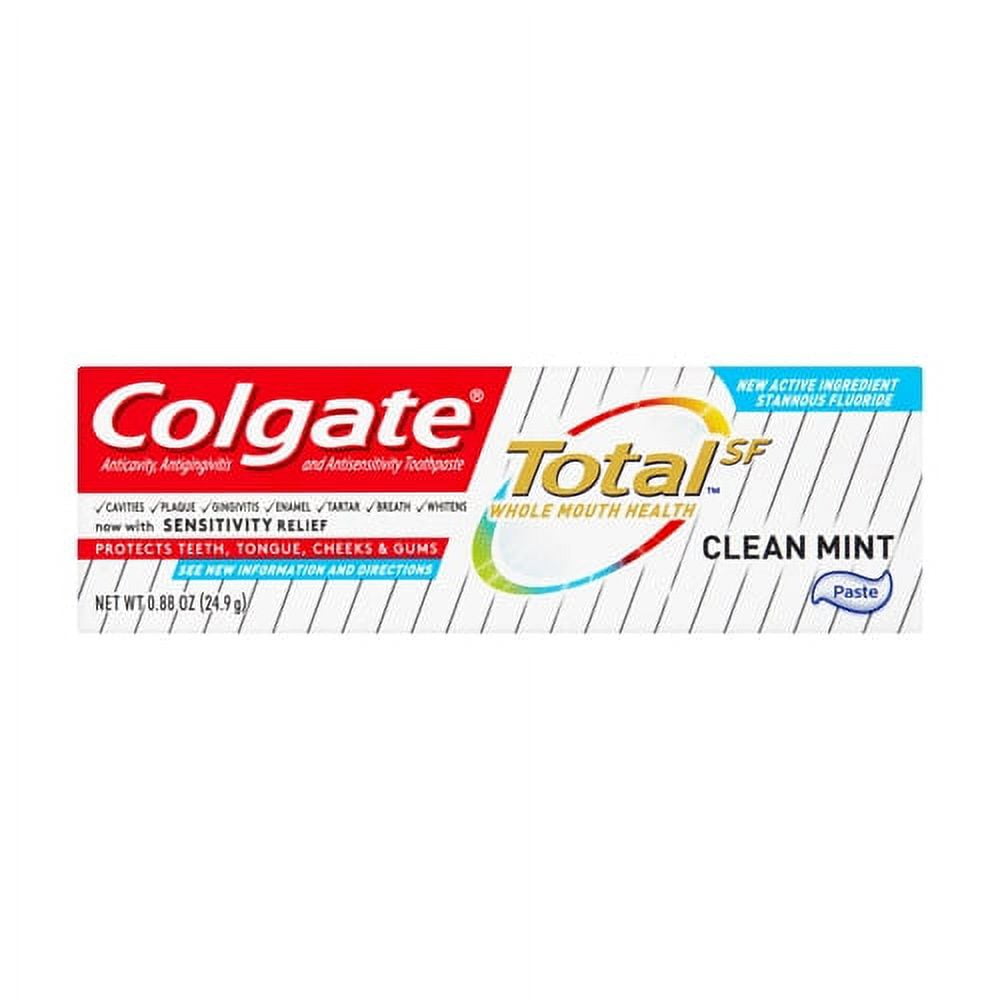 Colgate Total Toothpaste Paste, Clean Mint, 0.88 oz - Walmart.com