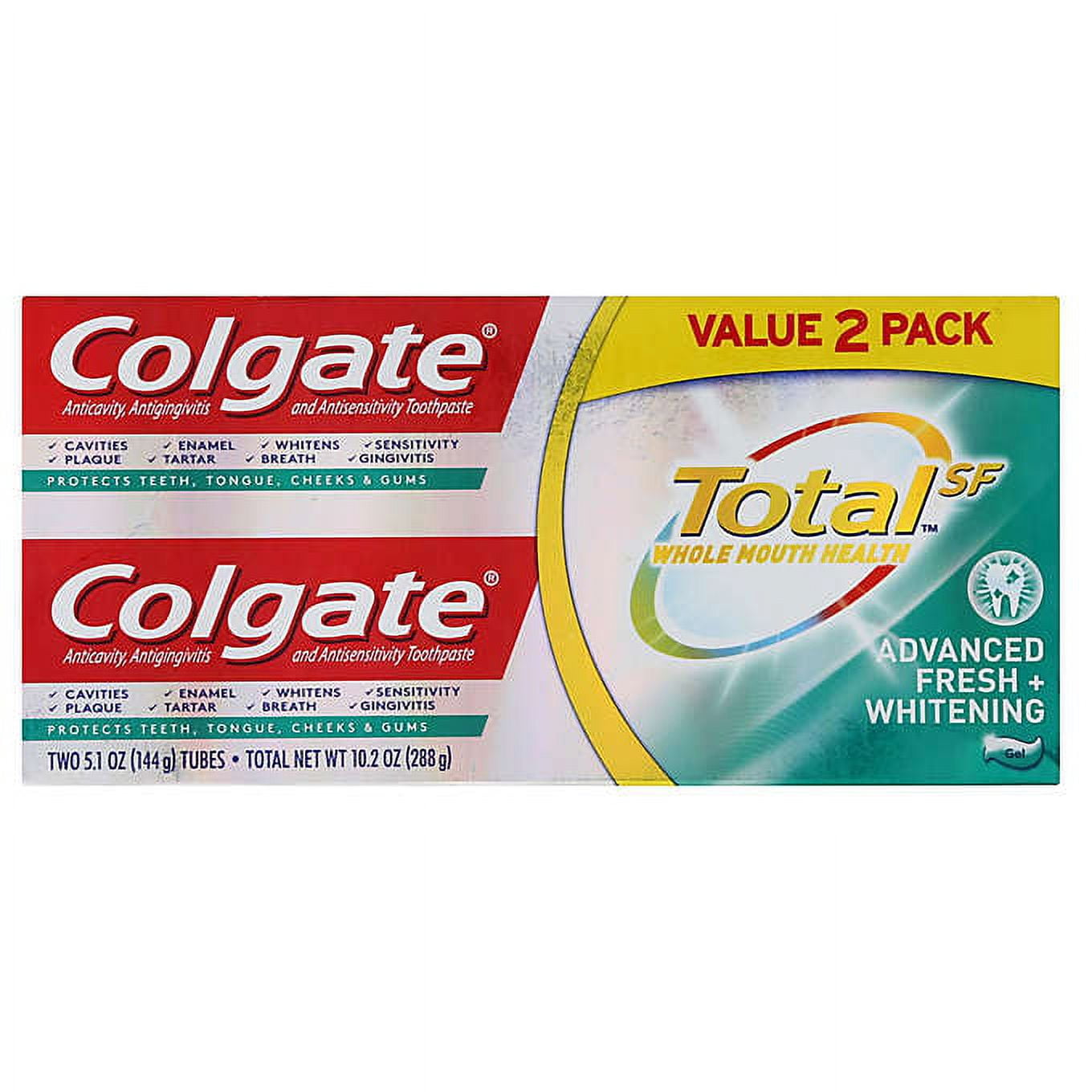 Colgate® Total Sf™ 2-pack 5.1 Oz. Whole Mouth Health Advanced Fresh ...