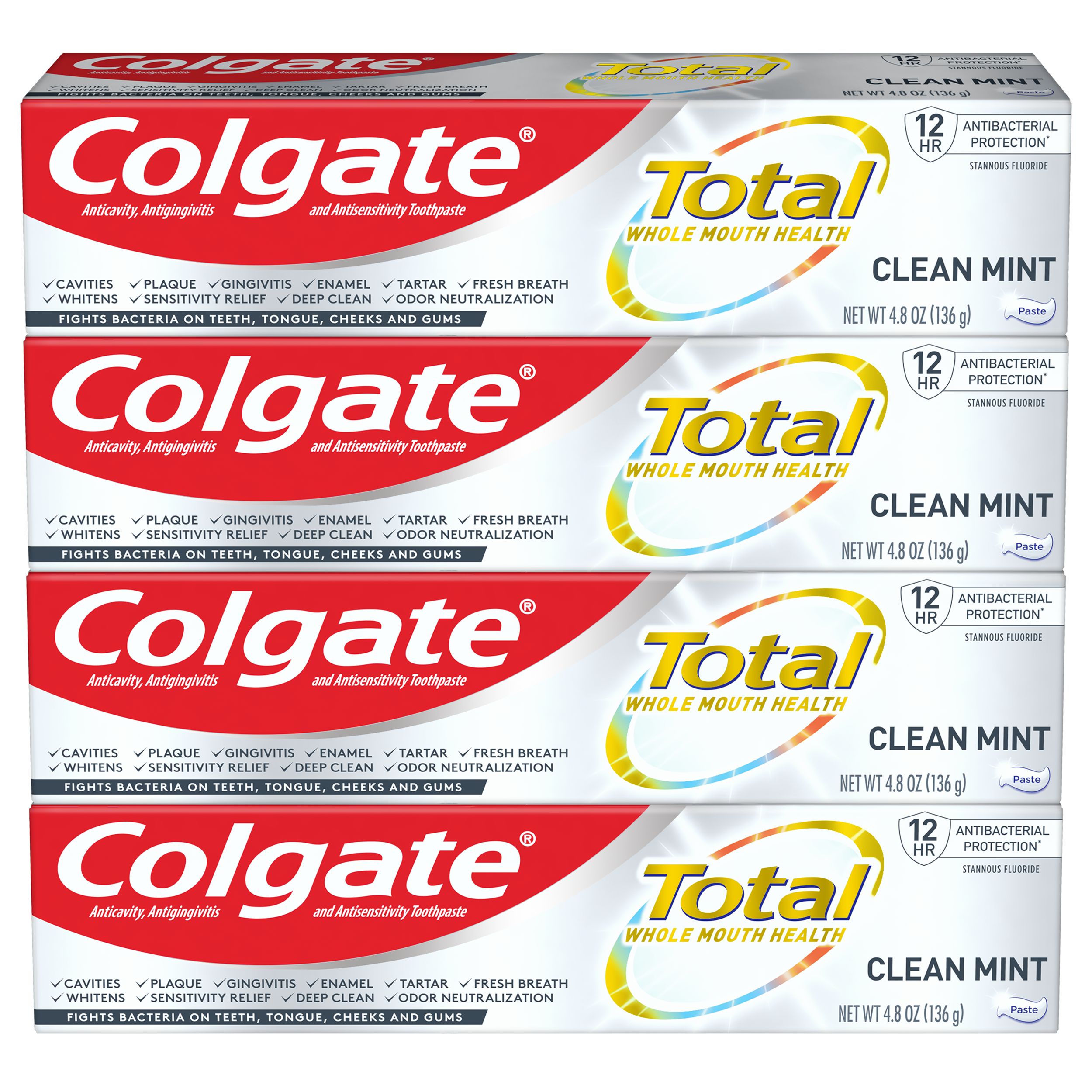Colgate Total Toothpaste for Whole Mouth Health, Sensitive Teeth, Fresh ...