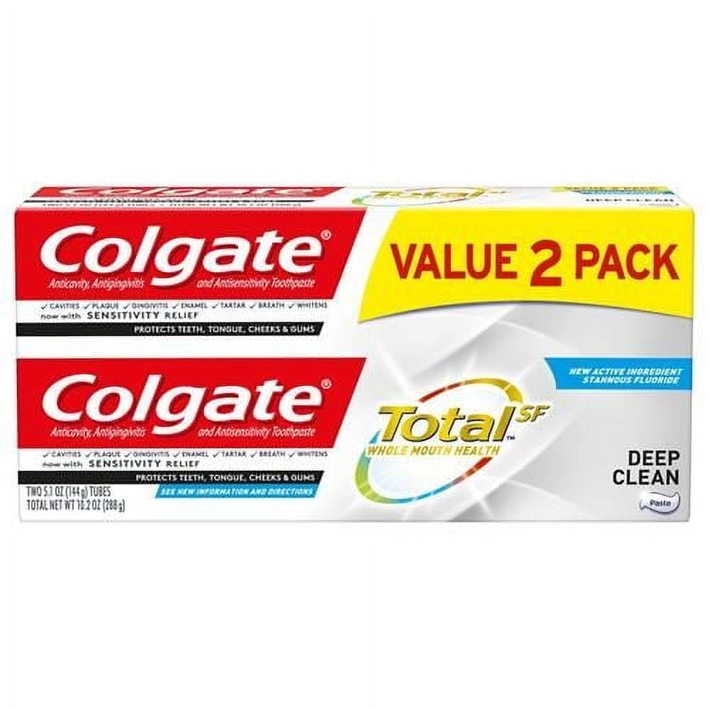 Colgate Total Toothpaste, Deep Clean, 5.1 Ounce, 2 Count Packaging May ...