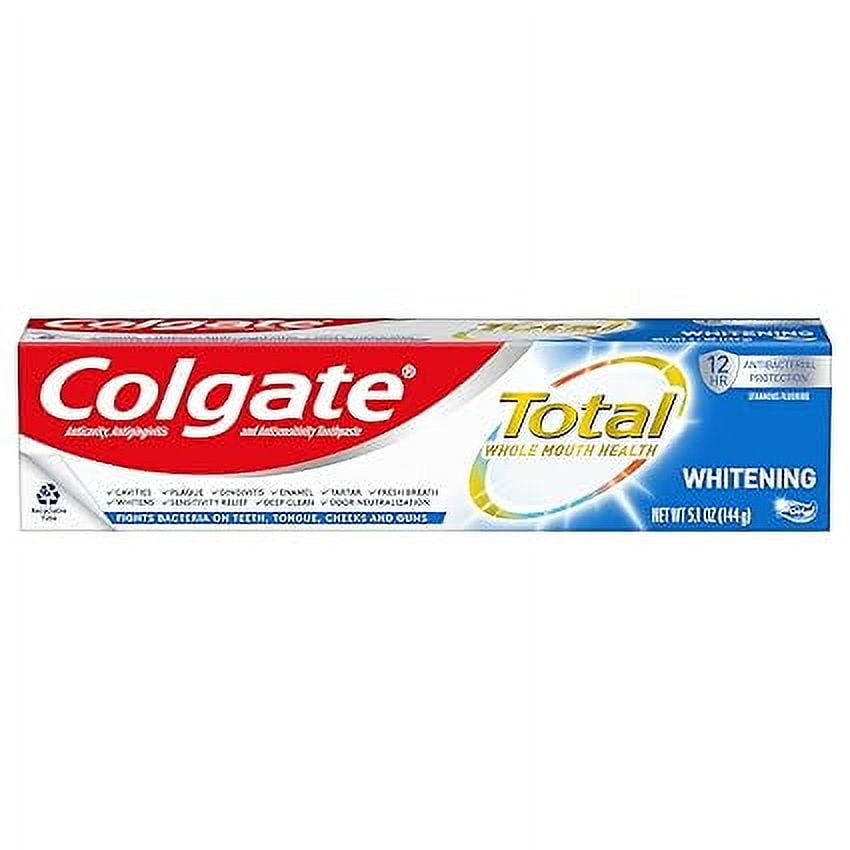 Colgate Total Whitening Gel Toothpaste, Mint Toothpaste, 5.1 Oz Tube ...