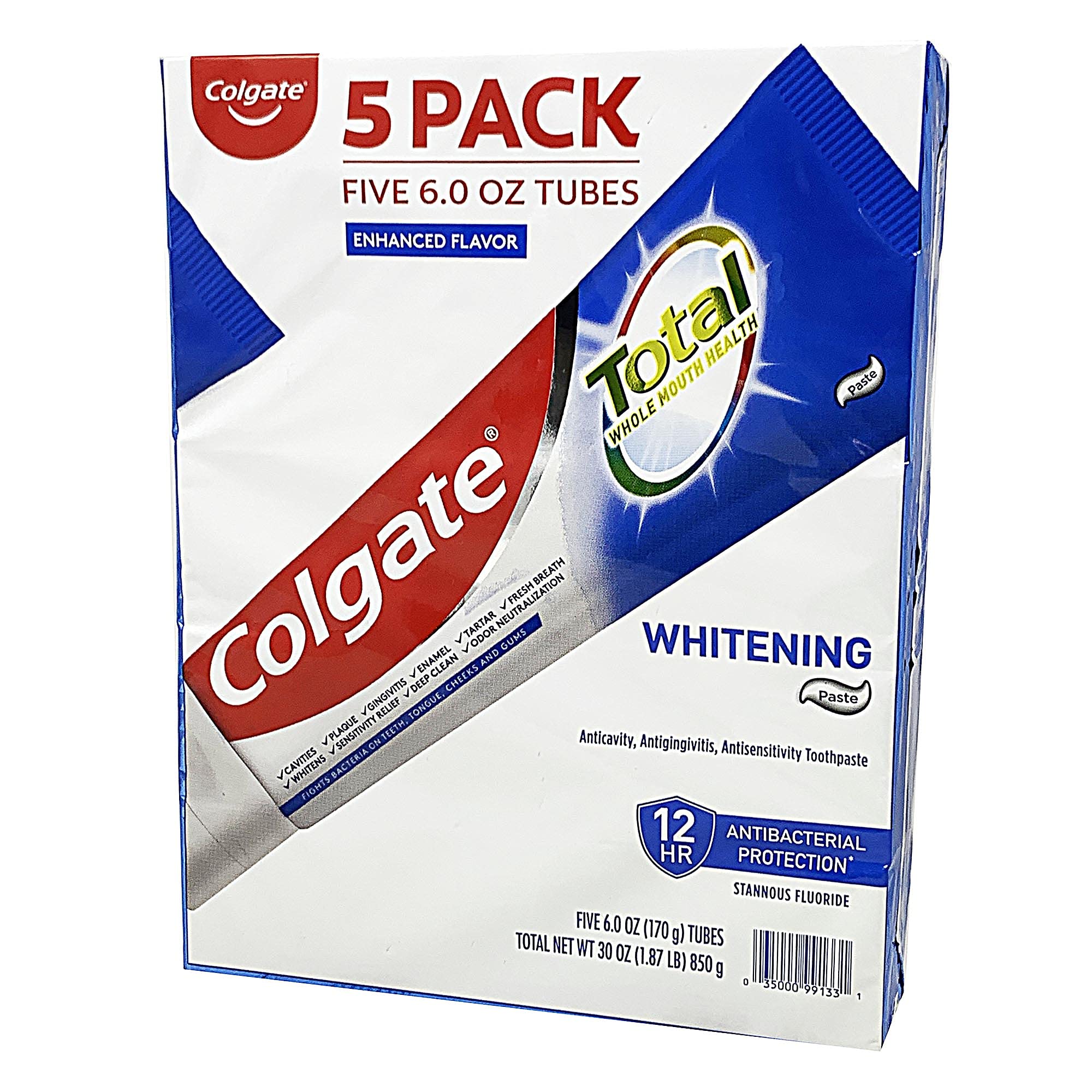 Colgate Total Whitening Toothpaste, 6 Ounce (Pack of 5) E11 - Walmart.com