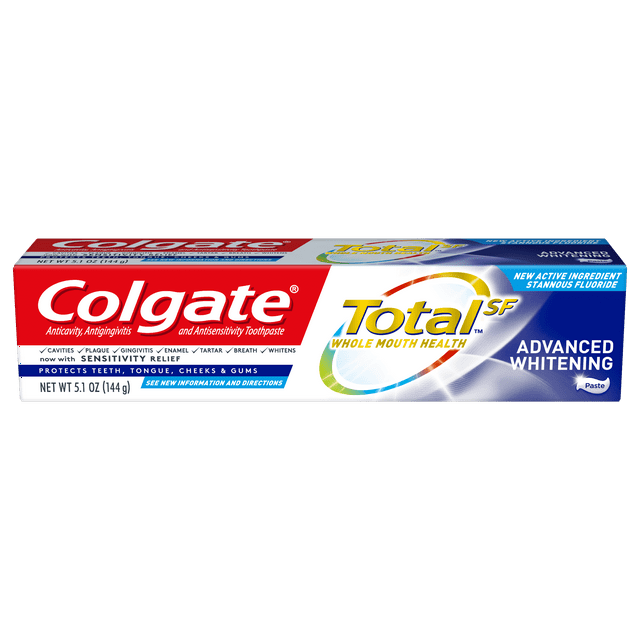 Colgate Total Whitening Toothpaste, Advanced Whitening, 5.1 ounce ...