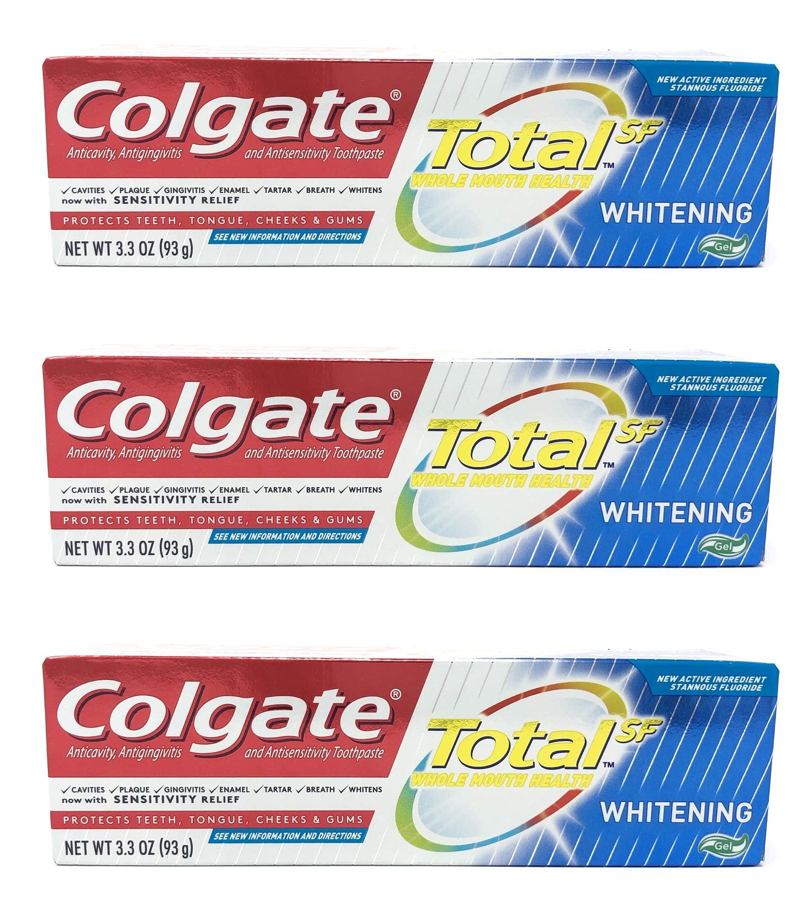 Colgate Total Whitening Toothpaste Gel, 3.3 Oz (Pack Of 3) - Walmart.com