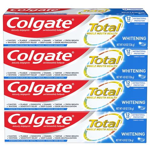 Colgate Total Whitening Toothpaste Gel - 4.8 Ounce (Pack Of 4 ...