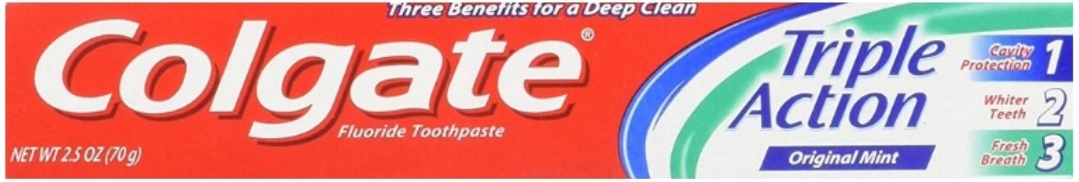 Colgate Travel Size Toothpaste Triple Action, 2.5 oz (Pack of 3 ...