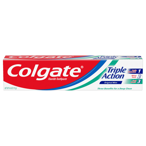 Colgate, Triple Action Toothpaste, 4 Oz, Original Mint - Walmart.com