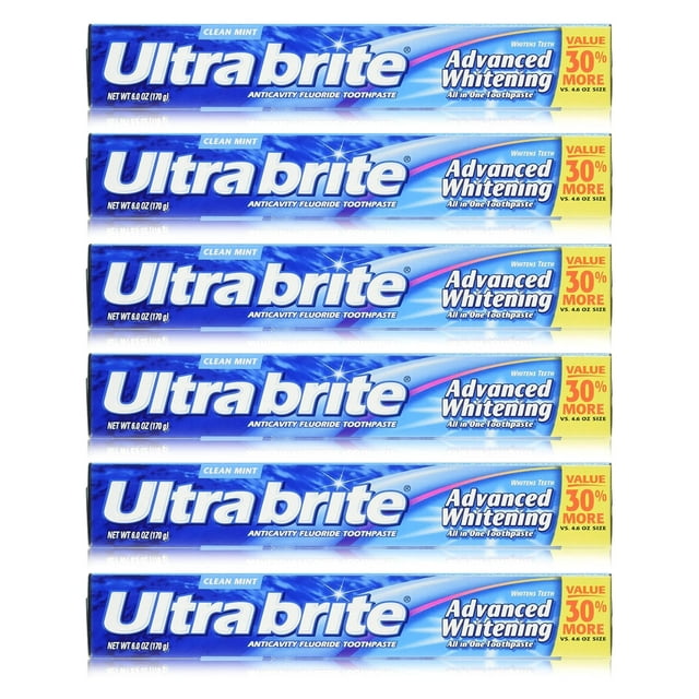 Colgate Ultra Brite Advanced Whitening Fluoride Toothpaste, Clean Mint ...
