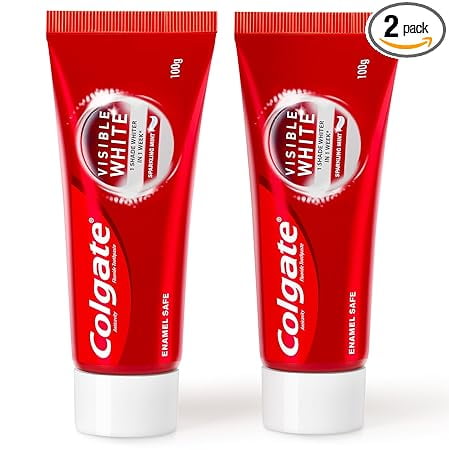 Colgate Visible White Toothpaste 200g (Combo Pack of 2 x 100g) Teeth ...