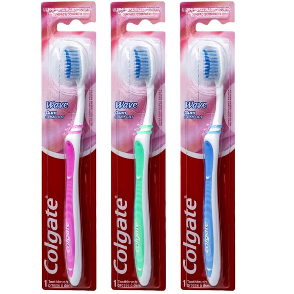 Colgate Wave Gum Comfort Toothbrush, Ultra Soft Compact Head (Colors ...