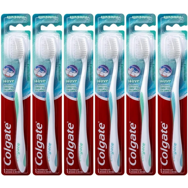 Colgate Wave Sensitive Toothbrush, Compact, Soft (Colors Vary) - Pack ...