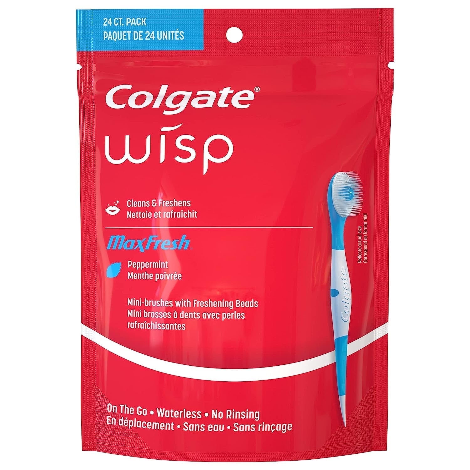 Colgate Wisp Max Fresh Peppermint Mini-Brushes, 24 count - Walmart.com