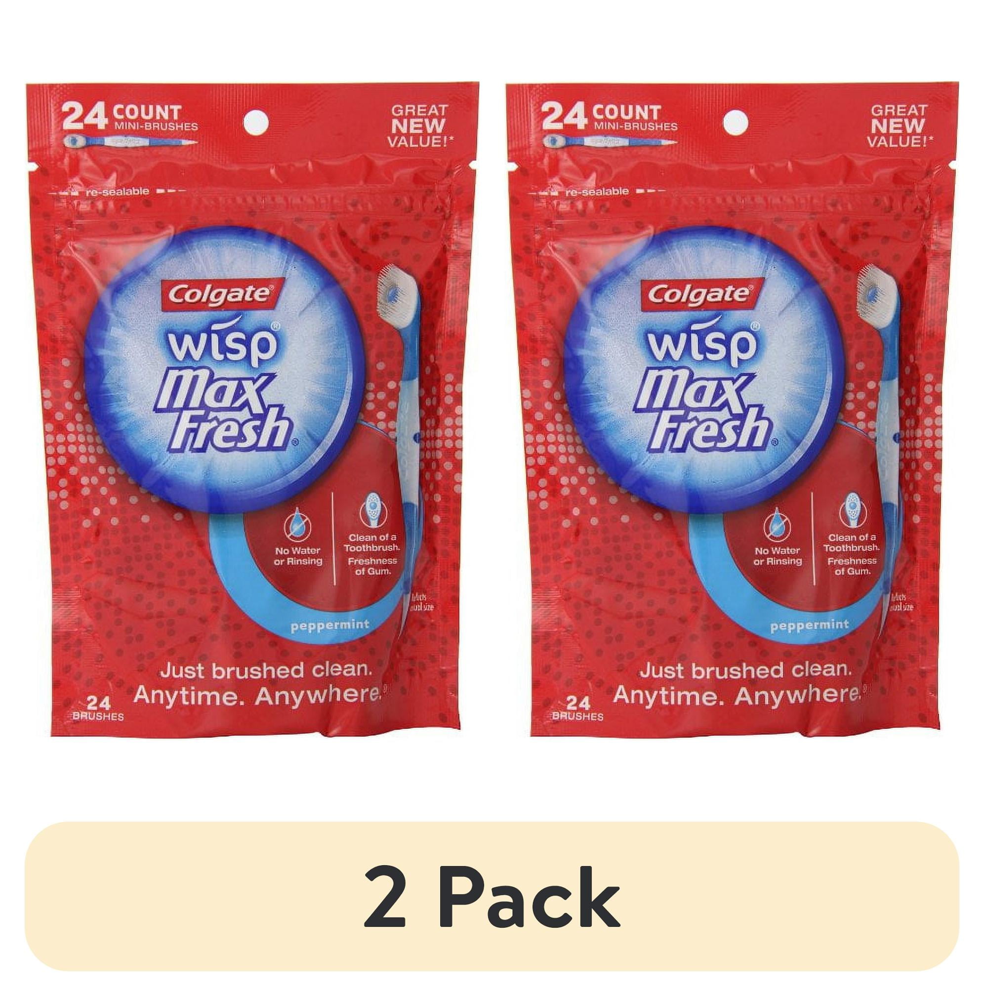 (2 pack) Colgate Max Fresh Wisp Disposable Mini Travel Toothbrushes ...