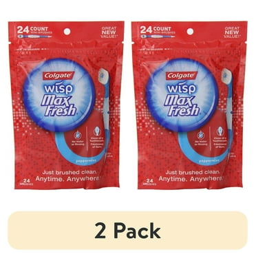 Colgate MaxFresh Wisp Disposable Mini Toothbrush, Peppermint - 4 Count ...