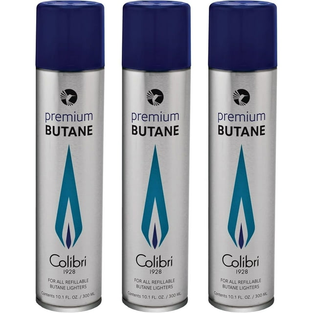 Colibri Premium Butane Fuel Refill for Lighters, 300ml (10.1fl oz) Cans ...