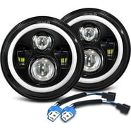 2PCS 7 Inch Round Cree LED Headlight High Low Beam fit for Jeep ...