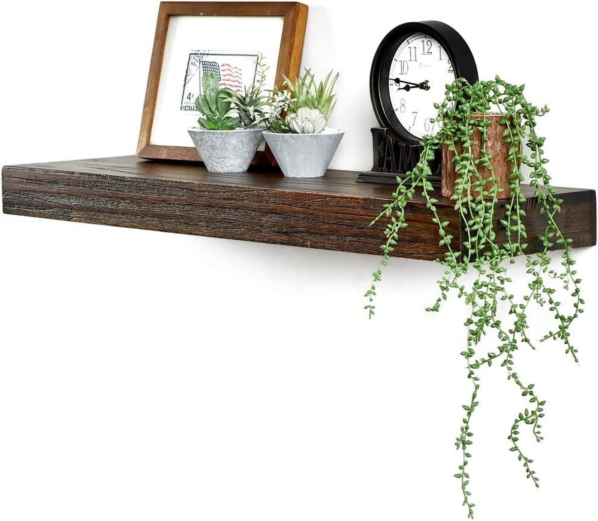 Colin 10" Deep Floating Shelves Rustic Wall Shelf Wall Mounted Wooden ...