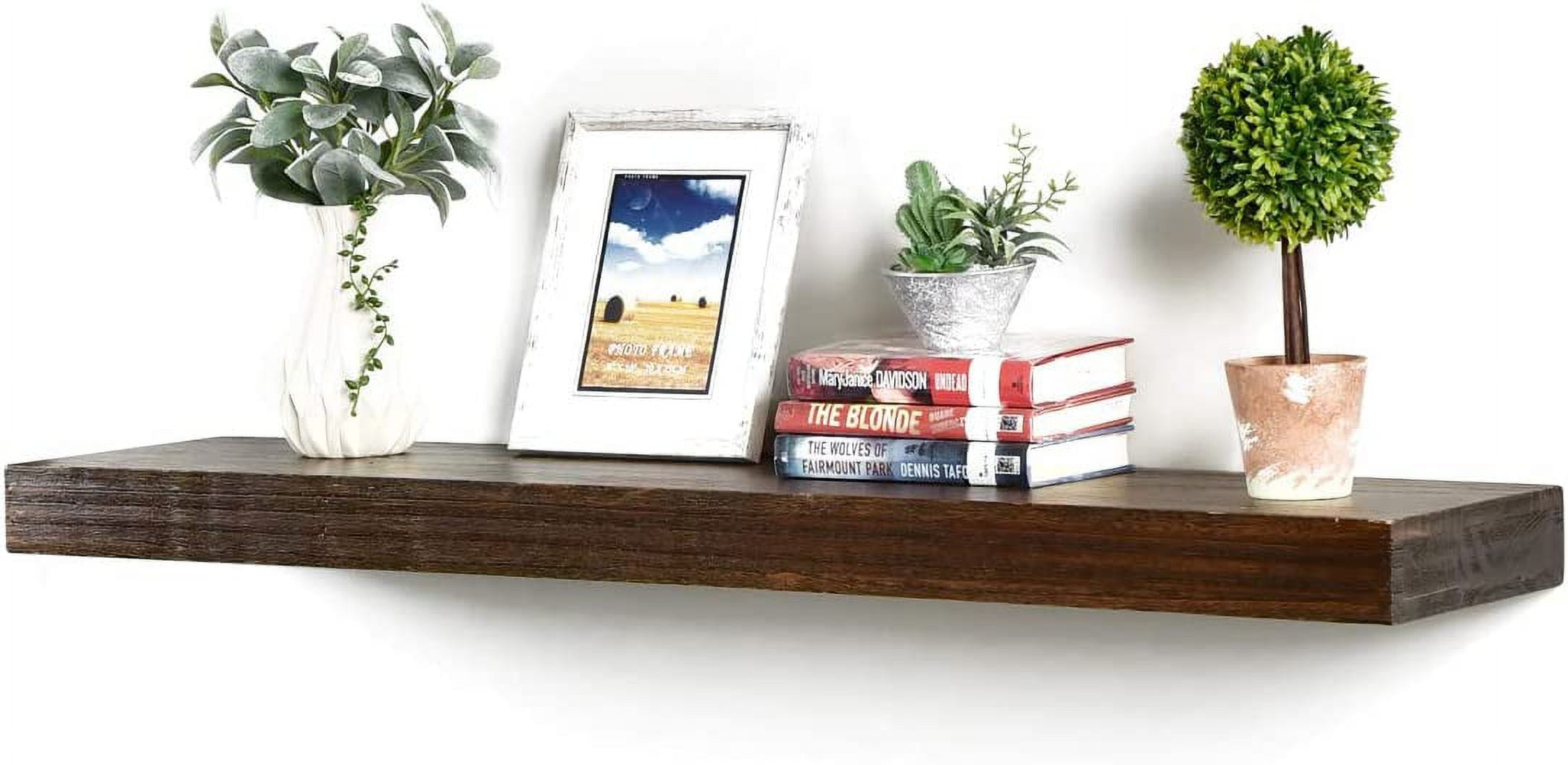 Colin 10" Deep Floating Shelves Rustic Wall Shelf Wall Mounted Wooden ...