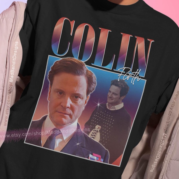 Colin Firth shirt vintage retro design t-shirt 70s 80s 90s rocker ...
