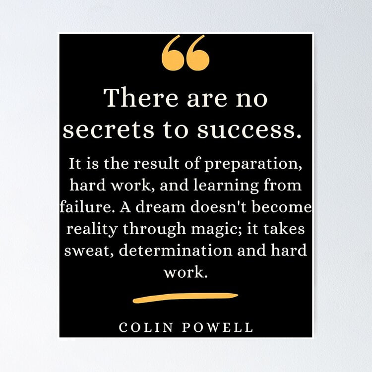 Colin Powell Leadership Quote Secrets To Success Poster- Unframed ...