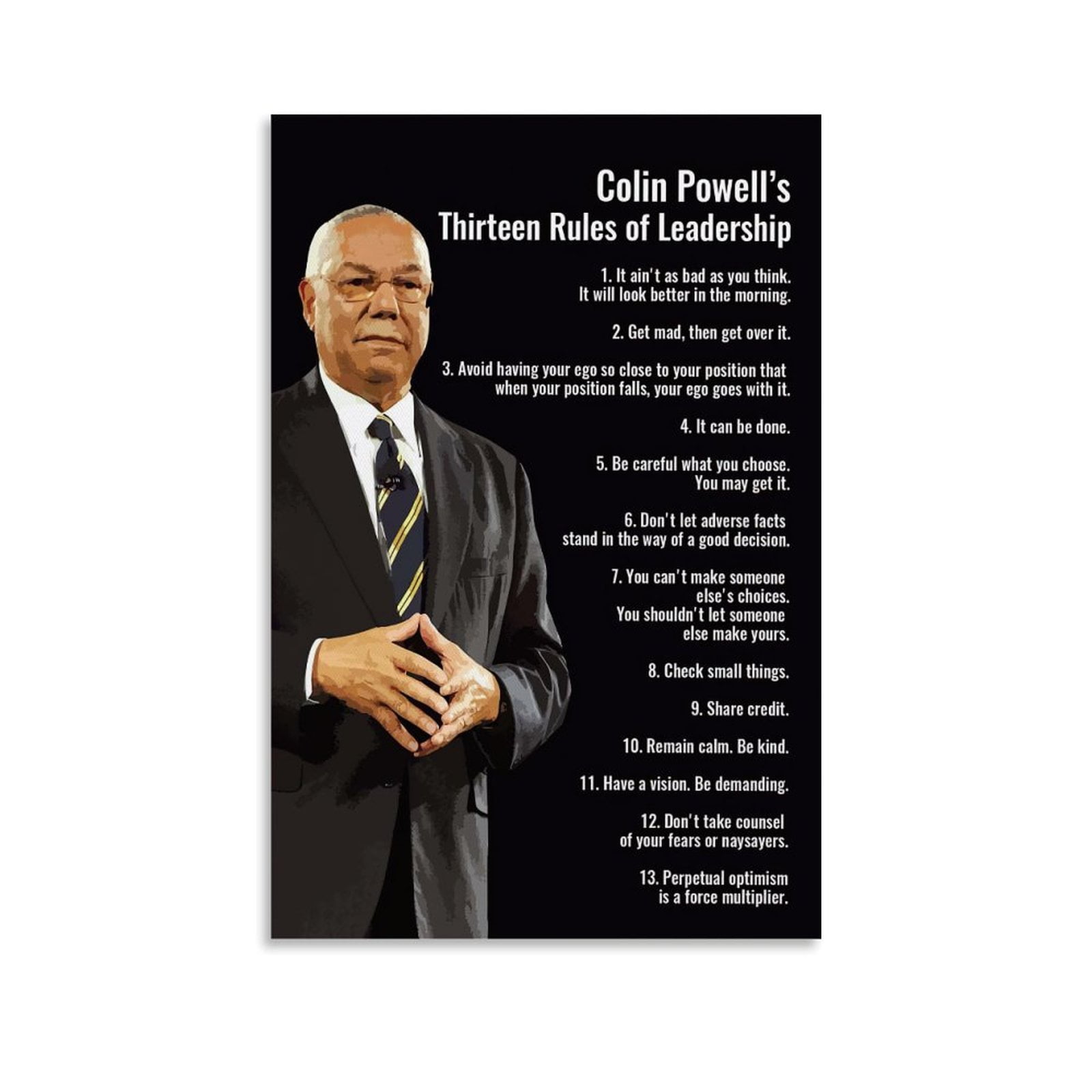 Colin Powell United States Secretary Poster Wall Art Canvas Aesthetic ...