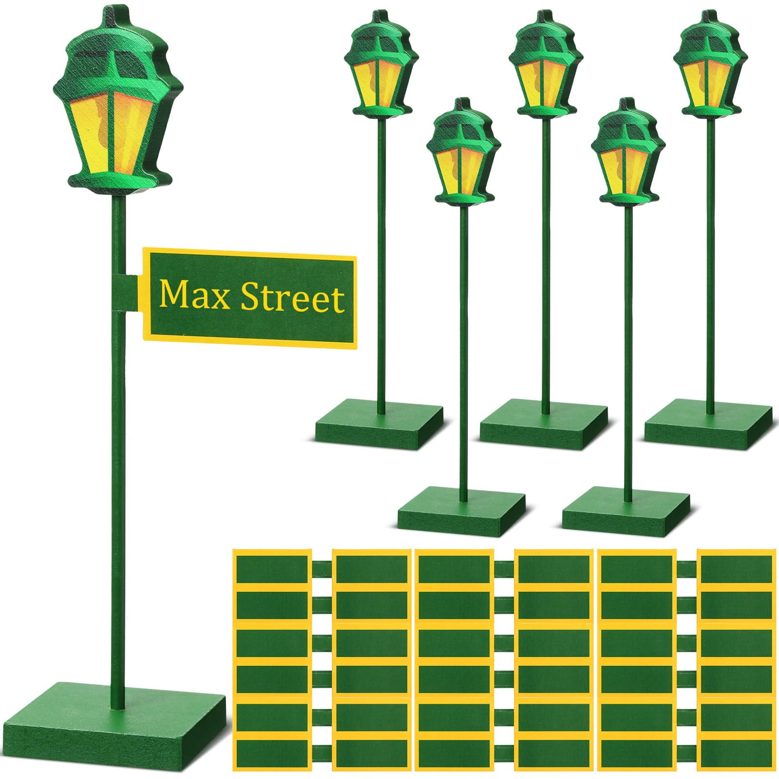 Colingmill 6 PcsTRDN Street Sign Lamp Post Centerpiece Wooden Lamp Post ...