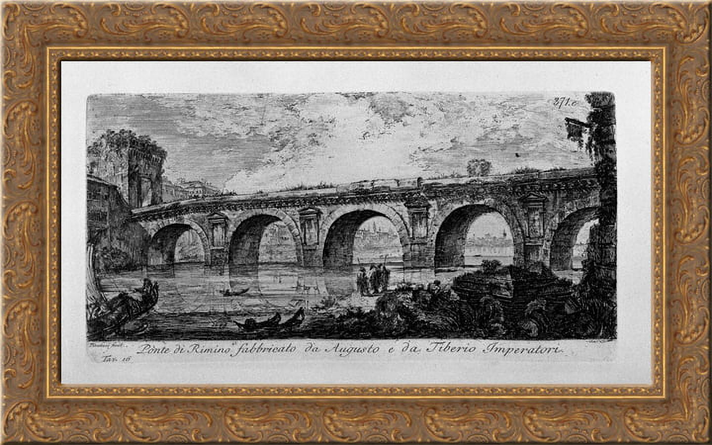 Coliseum and Flavian`s Amphitheatre in Rome 24x17 Gold Ornate Wood ...