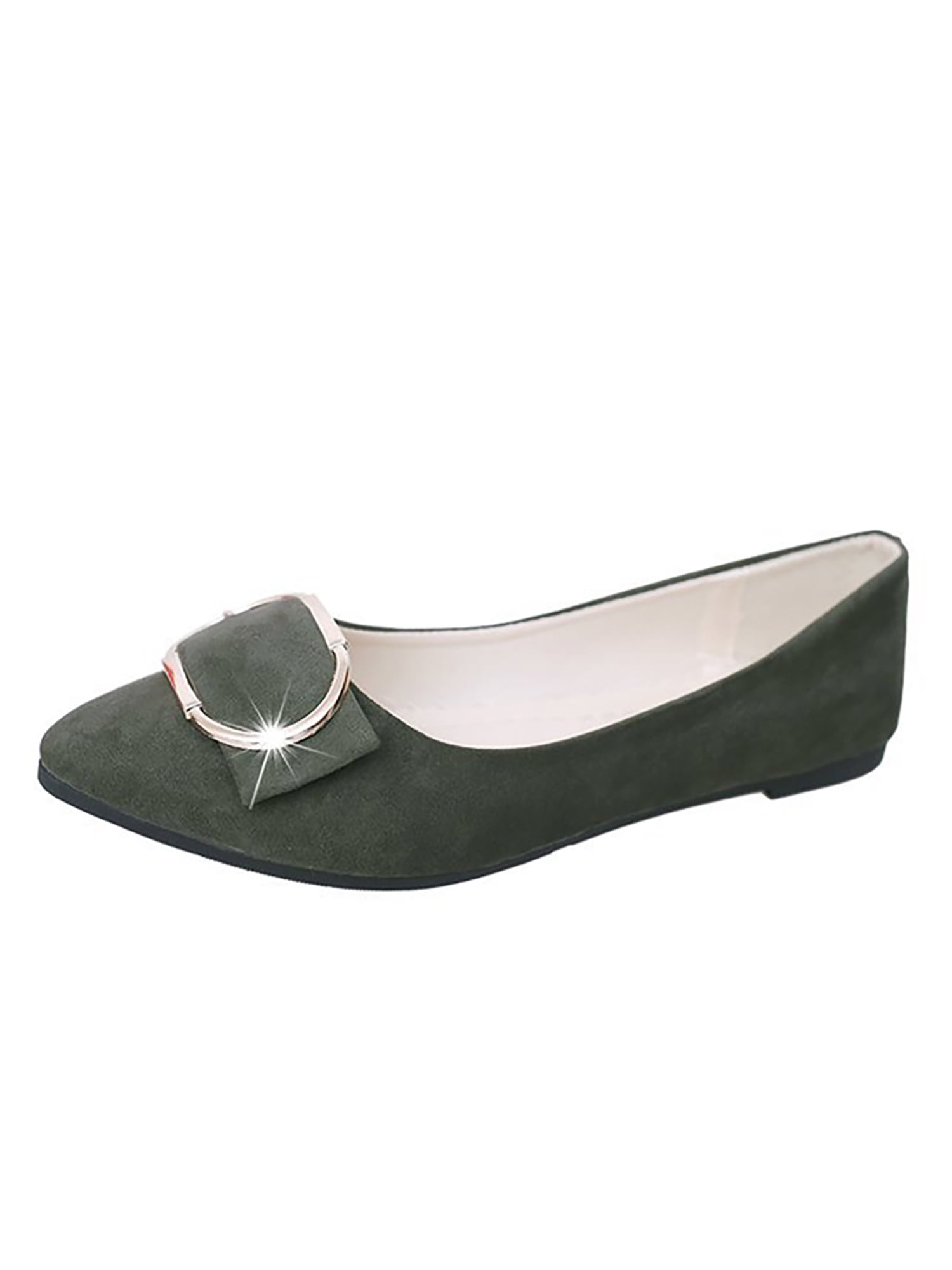 Colisha Women Flats Shoes Pointed Toe Dress Shoes Walking Casual Buckle ...