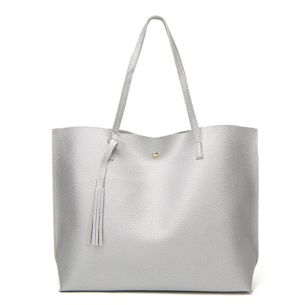 Colisha Womens Tote Leather Shoulder Bag Purse with Tassels - PU Vegan ...