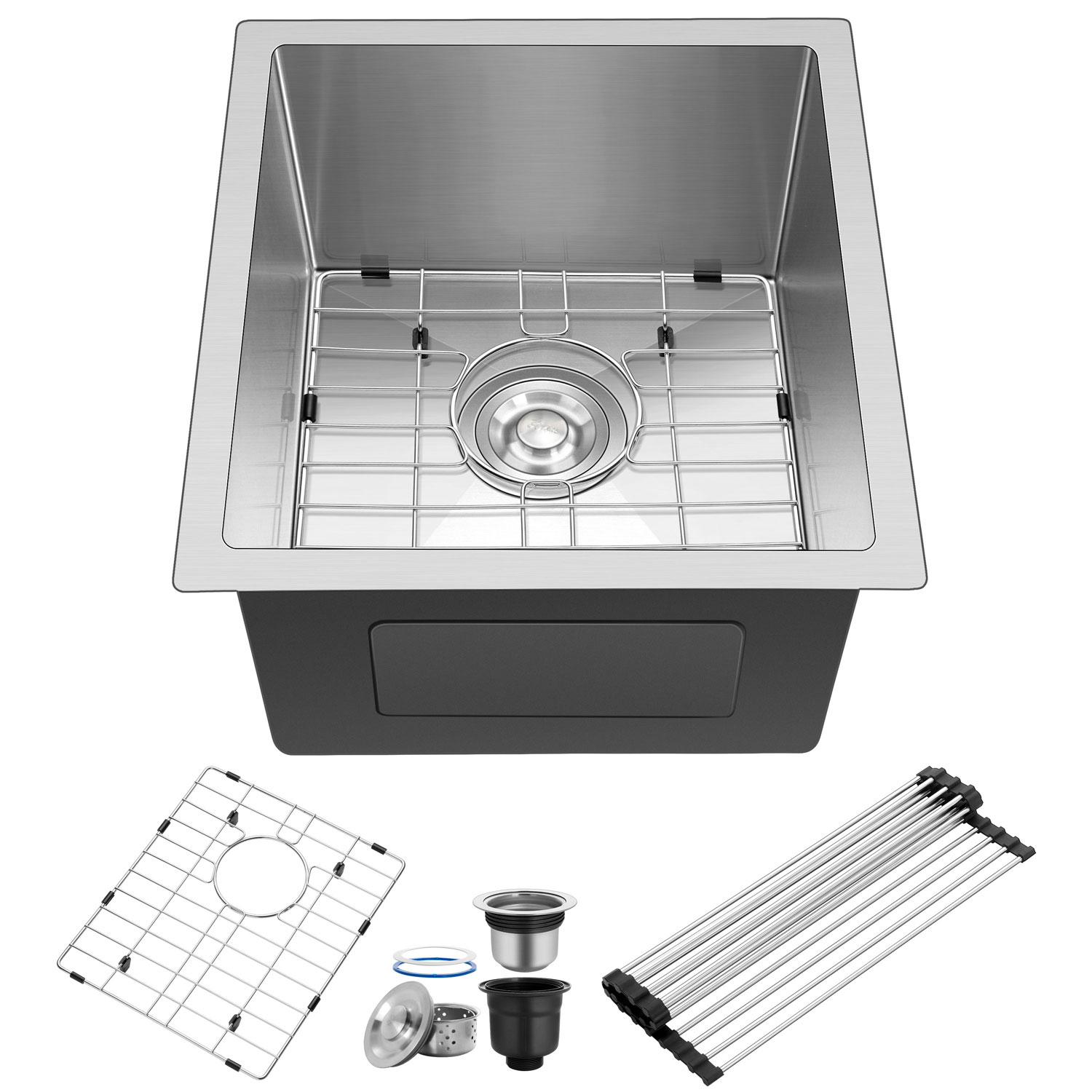 Swan Solid Surface Small Bar Sink (15" x 15") with 3 Faucet Holes ...
