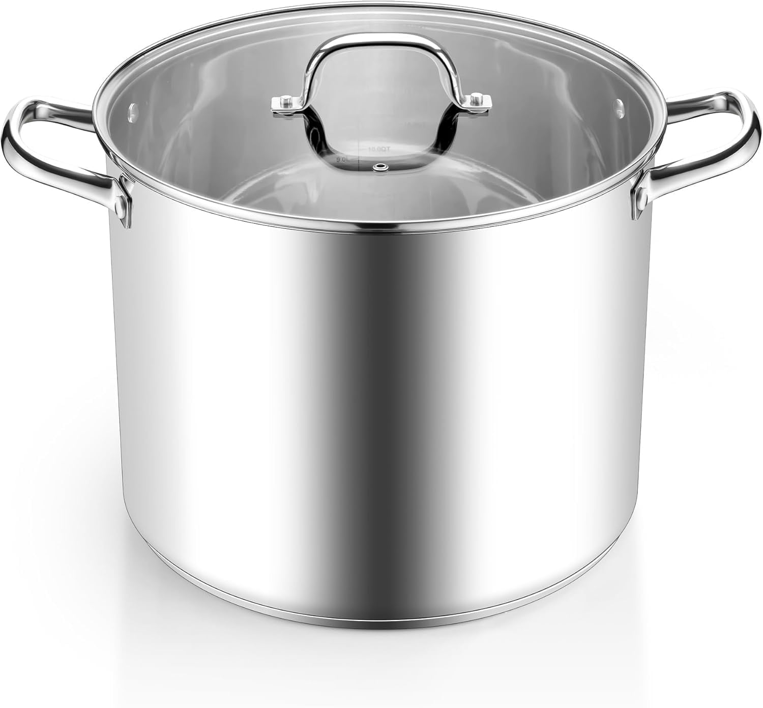 Coliware 16 QT Stainless Steel Stock Pot with Glass Lid, 3-Ply Bottom ...