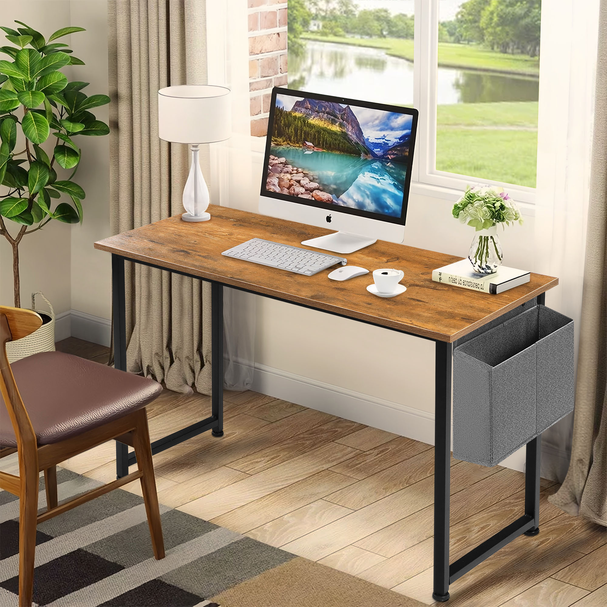 SOGES 39.4 inches Computer Desk for Small Space Small Folding Table ...