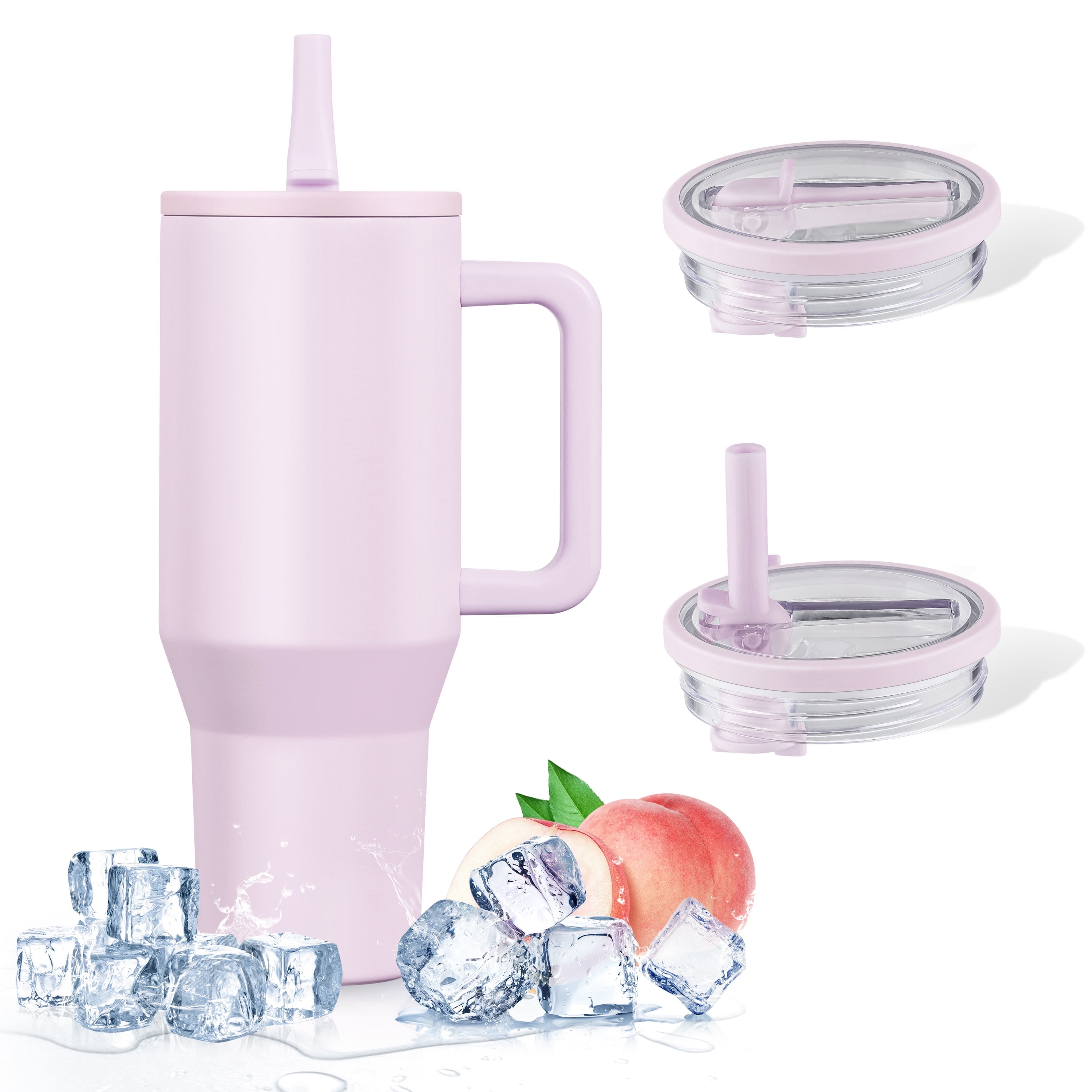 Coliware 40oz Lilac Large Vacuum-Insulated Tumbler with Lid, Reusable ...