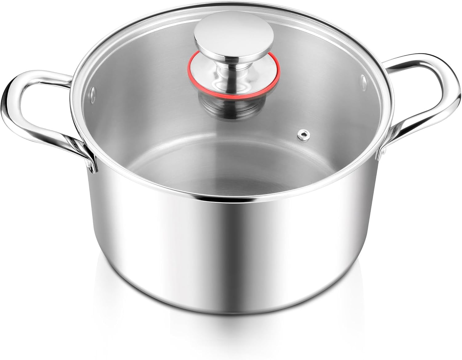 Coliware 6 QT Stainless Steel Stock Pot with Glass Lid , Cooking Soup ...